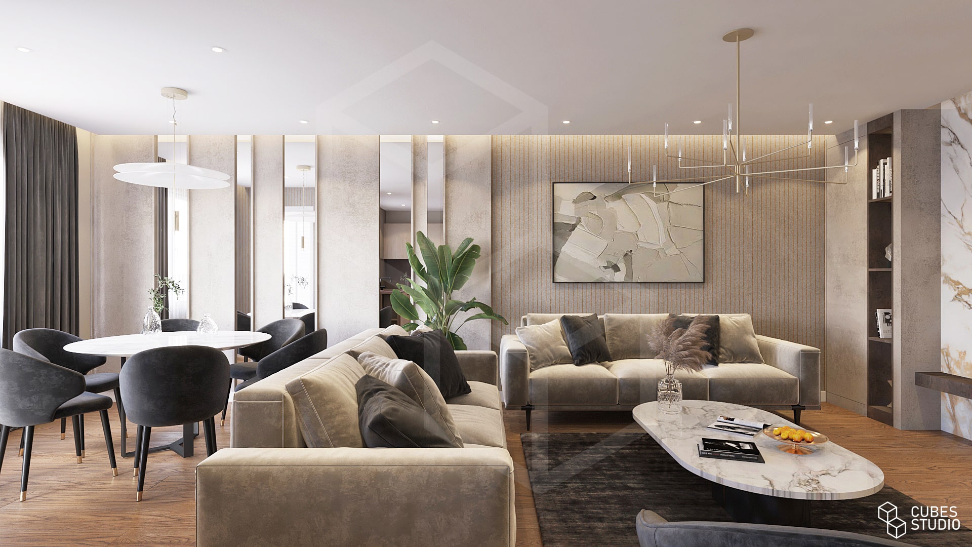 Small flat interior - ACHAT FLAT - Cubes Studio